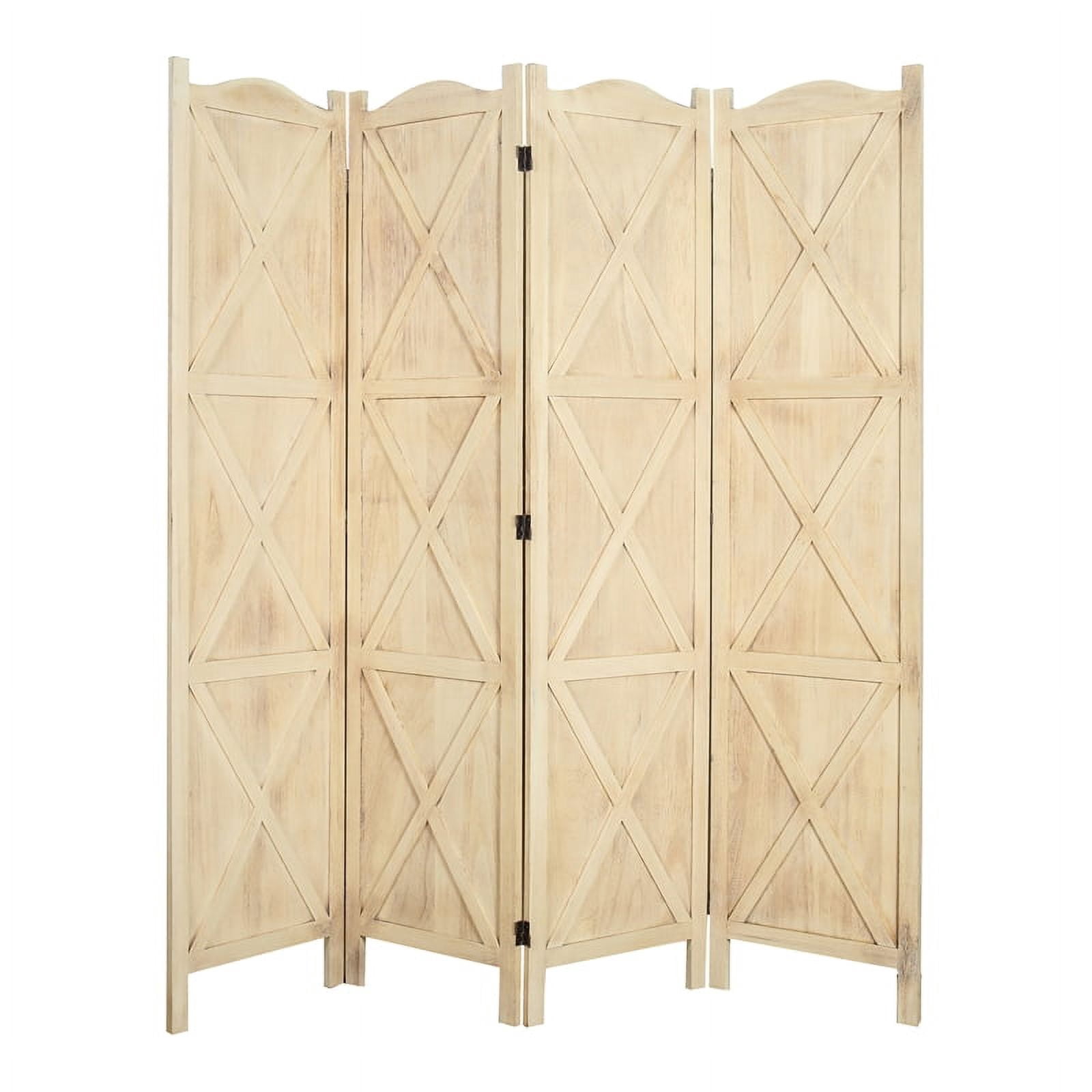 Milton Greens Stars Inc 4-Panel Farmhouse Wood Arch Room Divider in ...