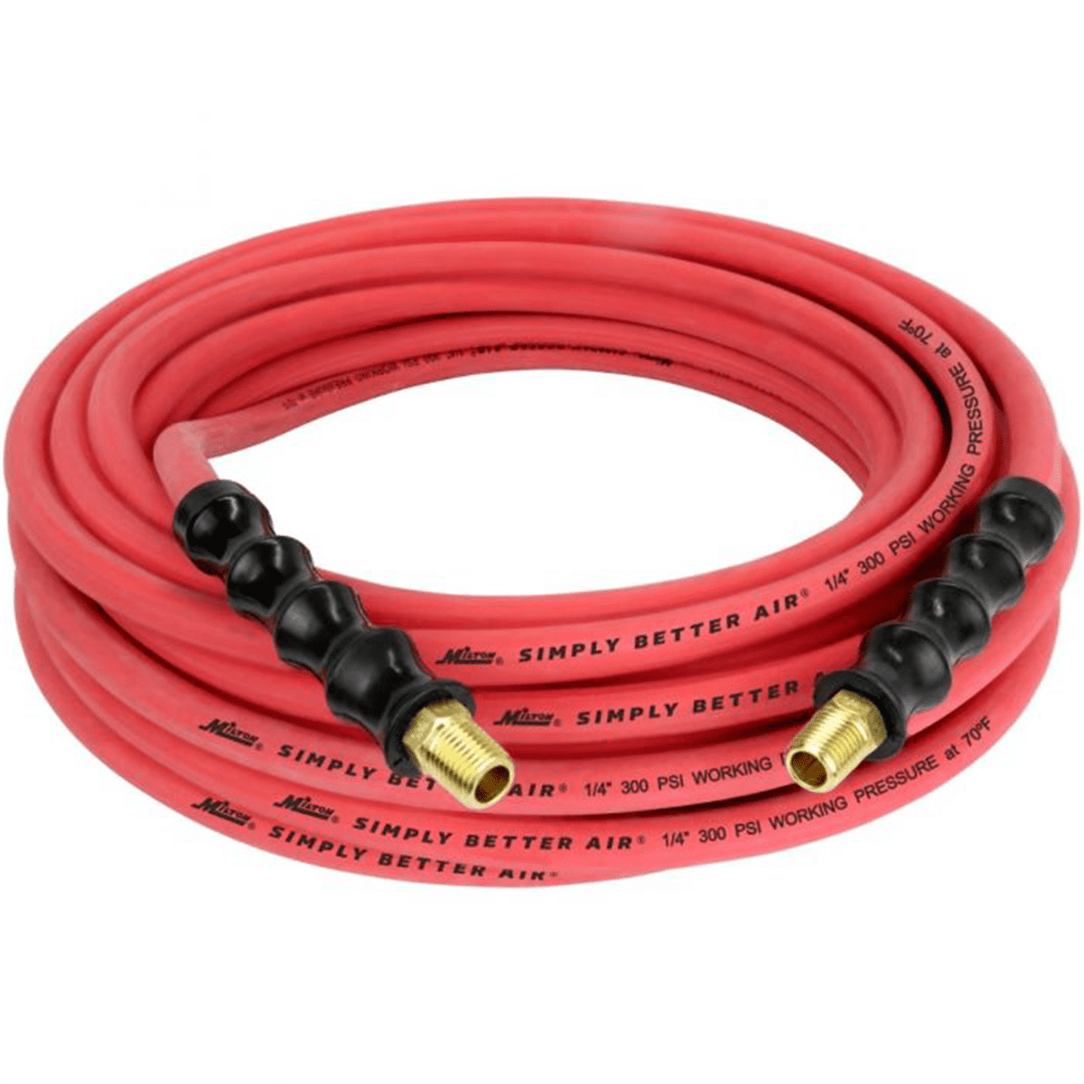 Milton Industries 1/4" x 50' Ultra Lightweight Rubber Hose (w/ 1/4" NPT ...