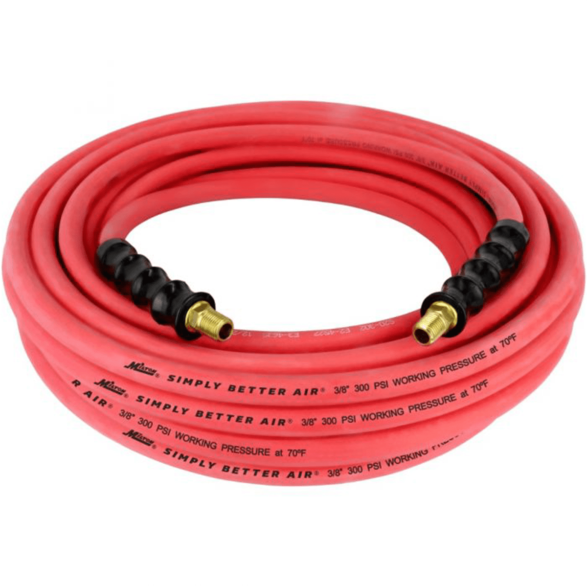 Milton Industries 3/8" x 50' Ultra Lightweight Rubber Hose (w/ 1/4" NPT ...