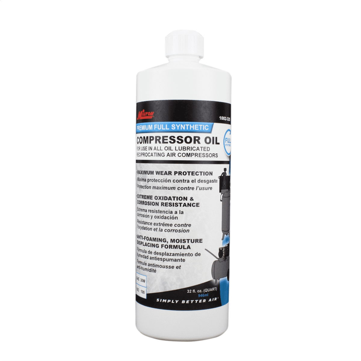 Milton Industries Compressor Oil, Synthetic, Flip Top, 32 oz. - Walmart.com