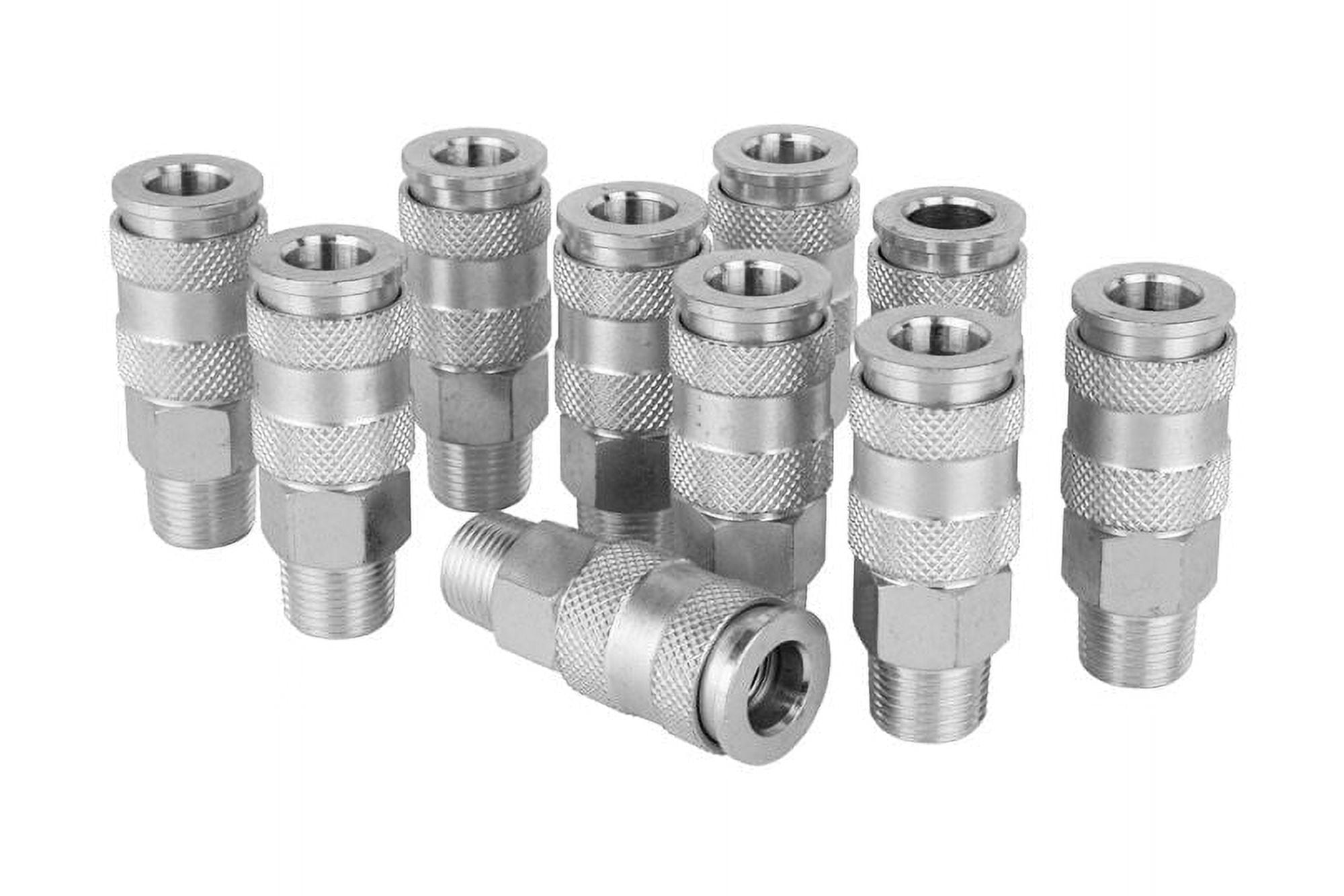 Milton Quick-Connect Steel Coupler 3/8In Mnpt High Flow (V-Style ...