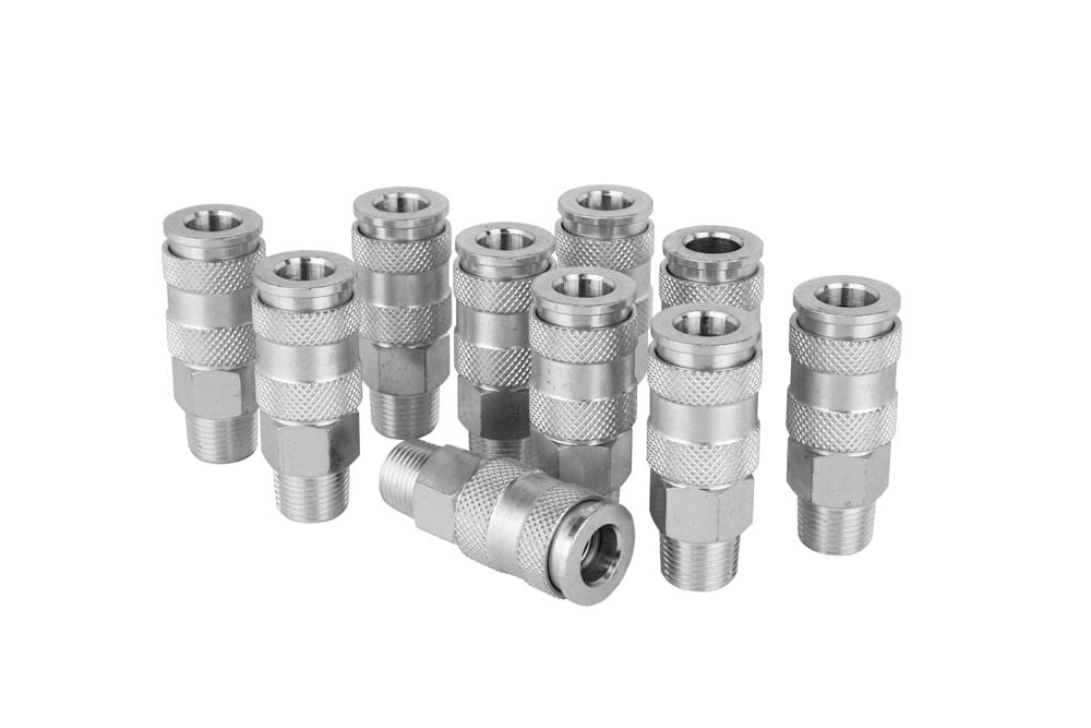 Milton Quick-Connect Steel Coupler 3/8In Mnpt High Flow (V-Style ...