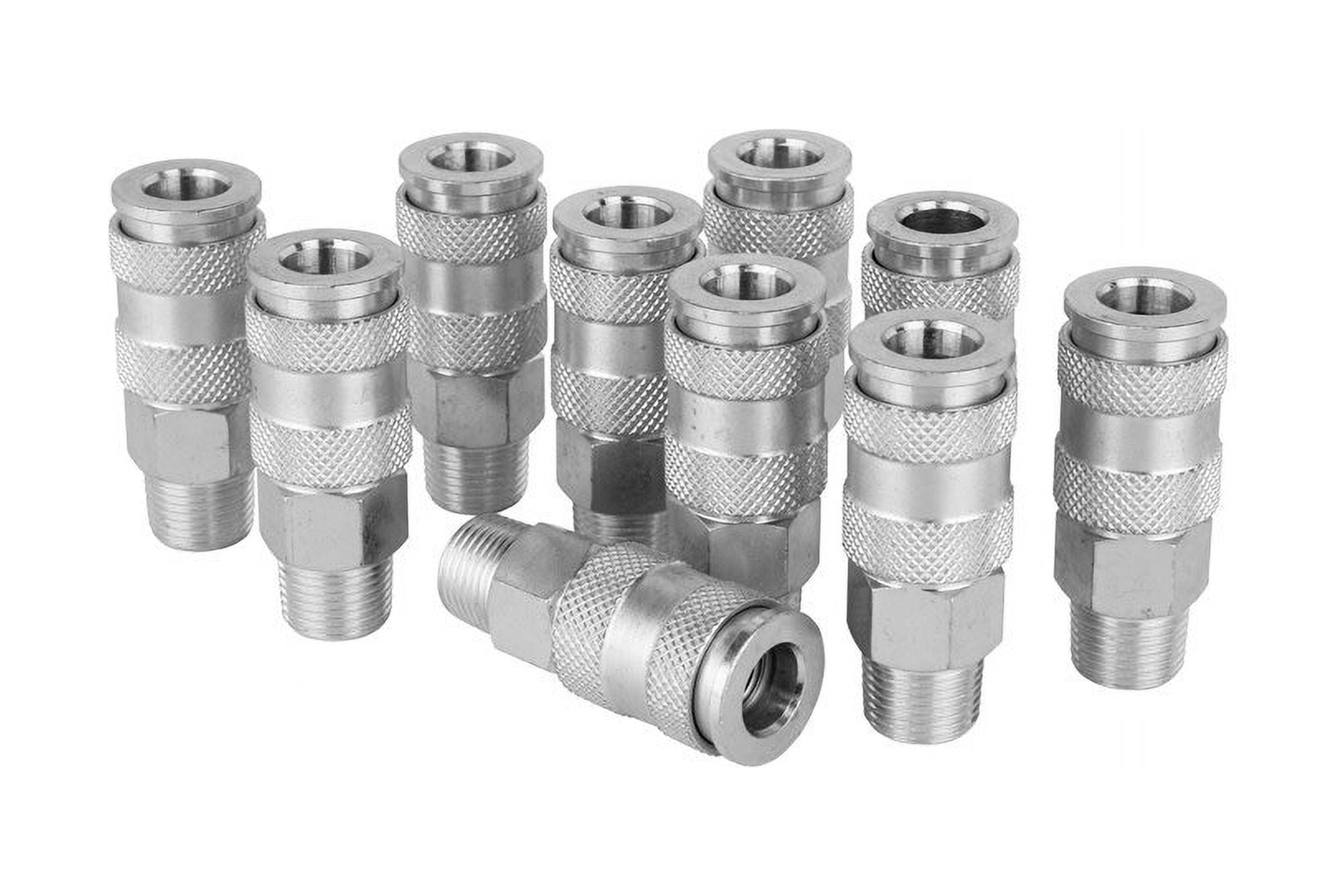 Milton Quick-Connect Steel Coupler 3/8In Mnpt High Flow (V-Style ...