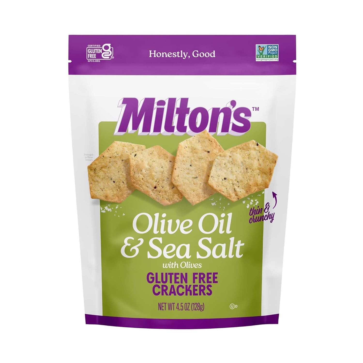 Milton's Craft Bakers Gluten Free Olive Oil & Sea Salt Crackers - Baked ...