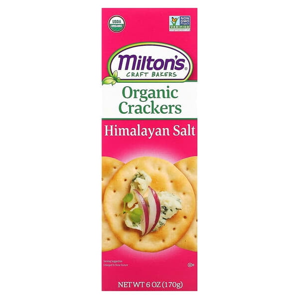 Milton's Craft Bakers, Organic Crackers, Himalayan Salt, 6 oz Pack of 4 ...
