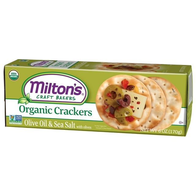 Milton's Craft Bakers Organic Olive Oil & Sea Salt Crackers - 6 oz ...