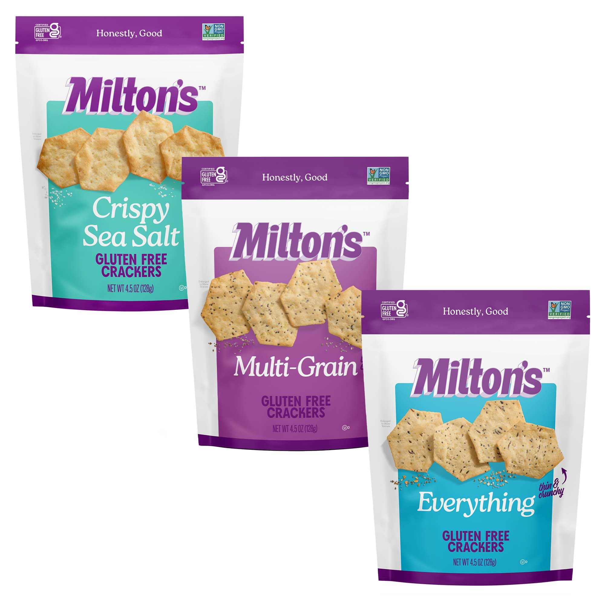 Milton’s Gluten Free Crackers MSF2 Variety Bundle (Crispy Sea ...