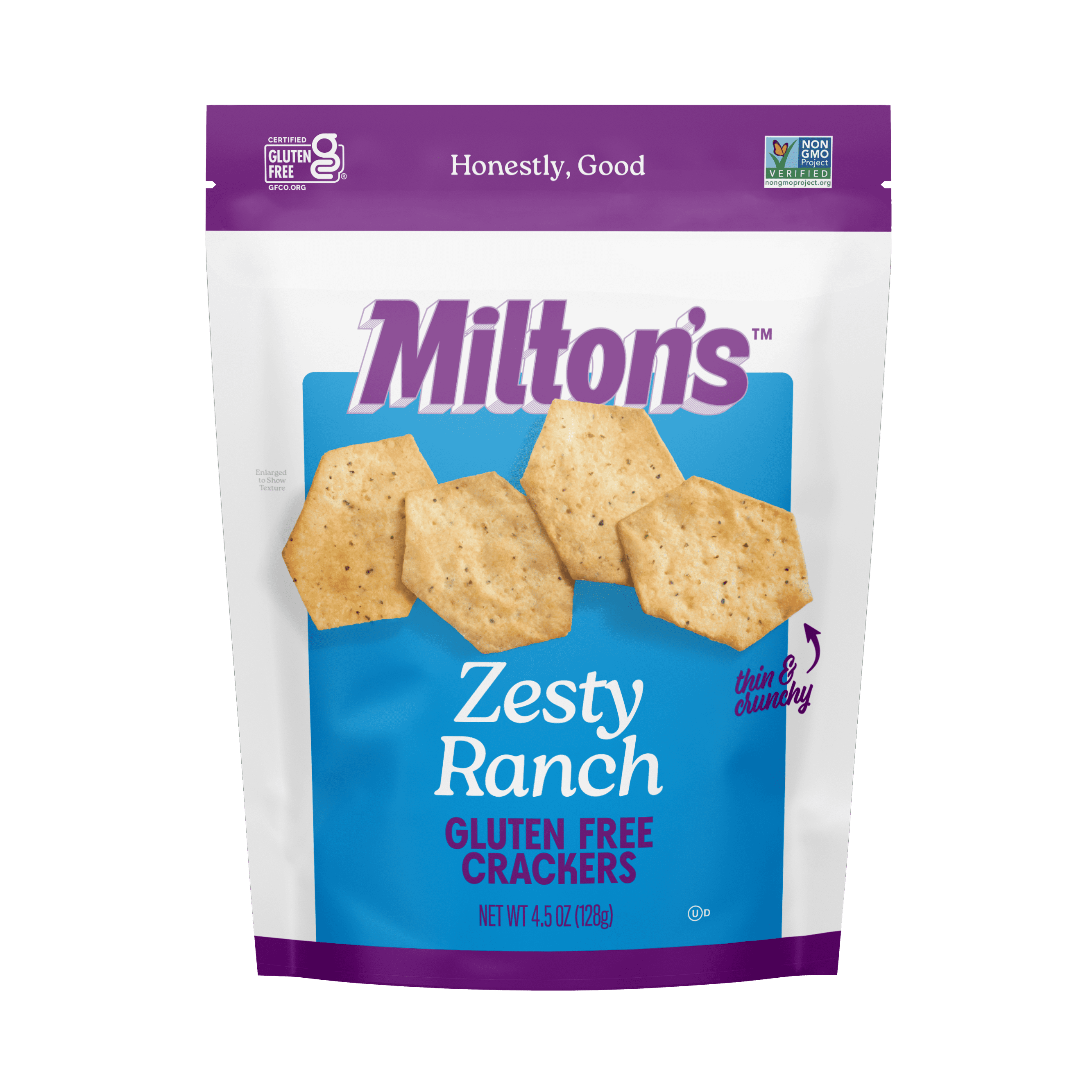 Milton's Gluten Free Crackers - Zesty Ranch, 4.5oz, Plastic Bag ...