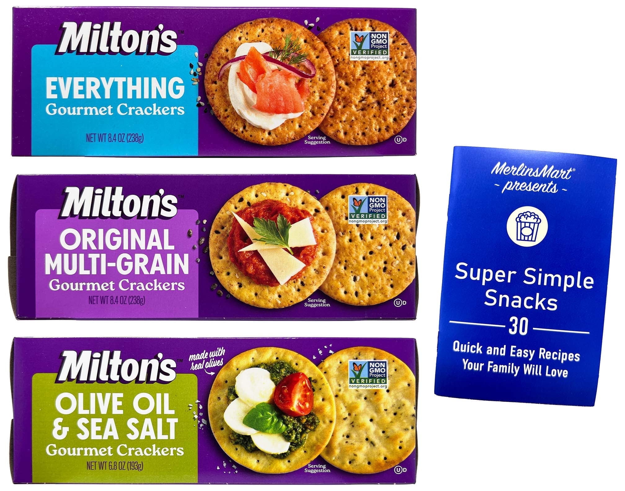 Gourmet Crackers - 3 flavors - 1 each: Everything, Olive Oil & Sea Salt ...