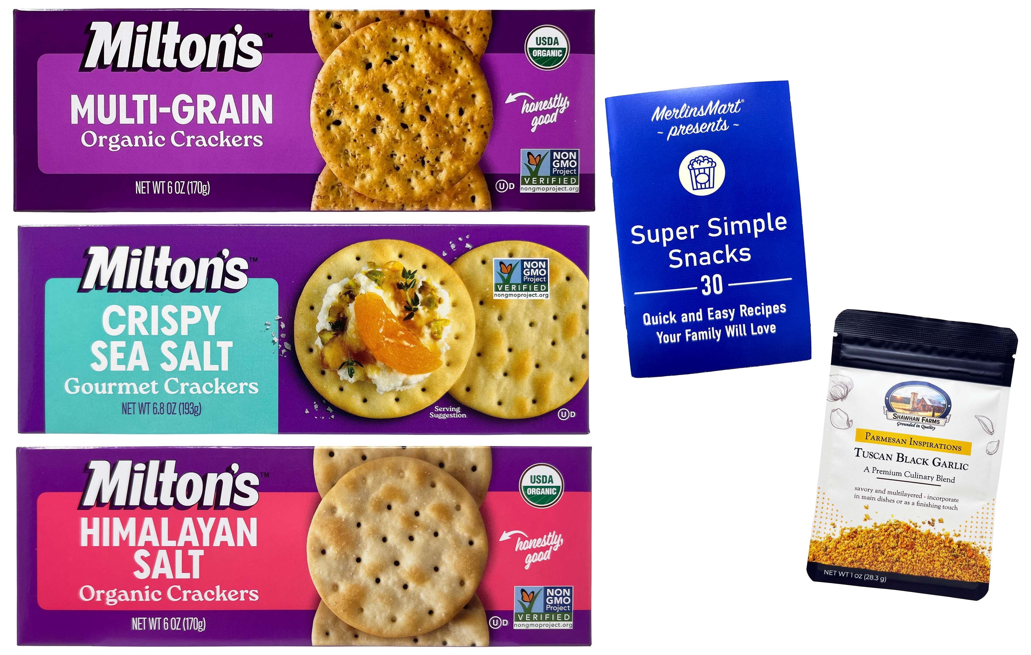Milton's Gourmet Crackers - 3 flavors - 1 each: Himalayan Salt, Crispy ...