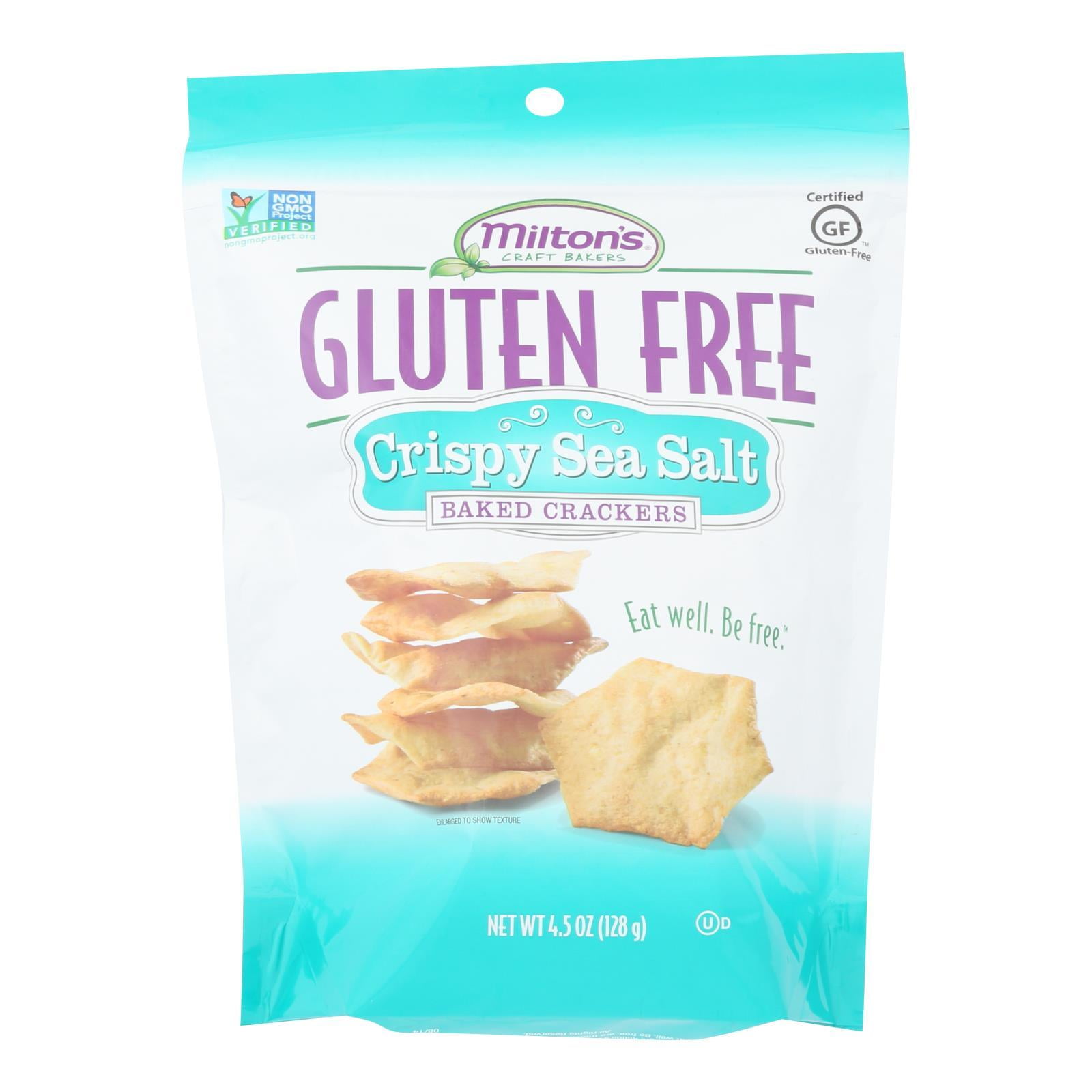 Miltons Gluten Free Baked Crackers - Crispy Sea Salt - Case of 12 - 4.5 ...