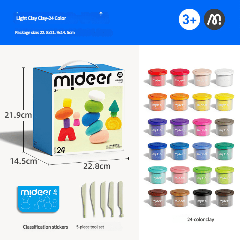 Milu children's light mud clay set (24 colors) DIY colored mud non ...