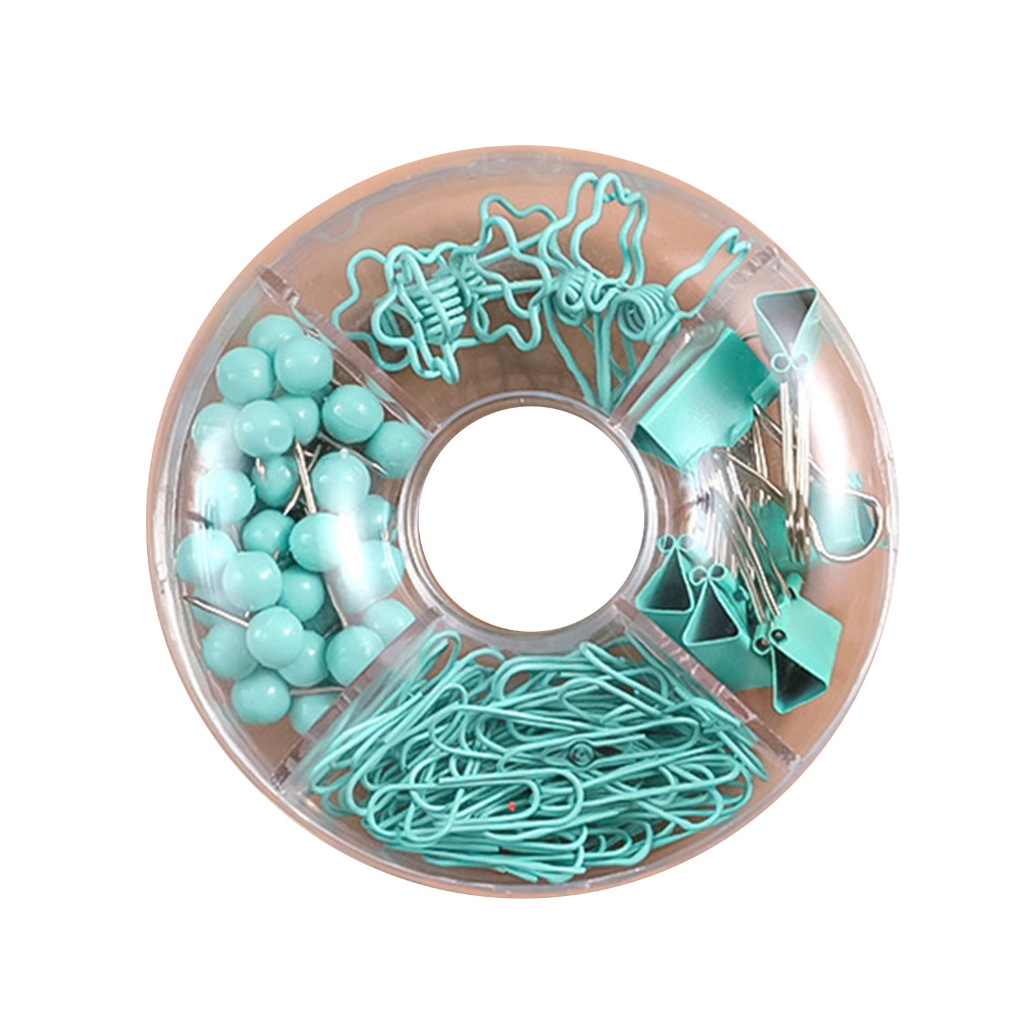 Milue 100Pcs/pack Push Pins, Paper Clips, Binder Clips Set Combination ...