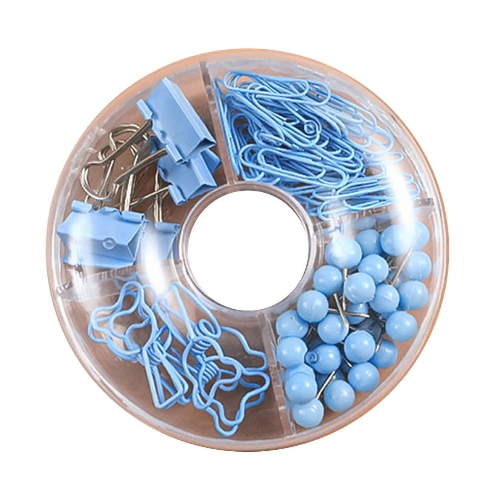 Milue 100Pcs/pack Push Pins, Paper Clips, Binder Clips Set Combination ...