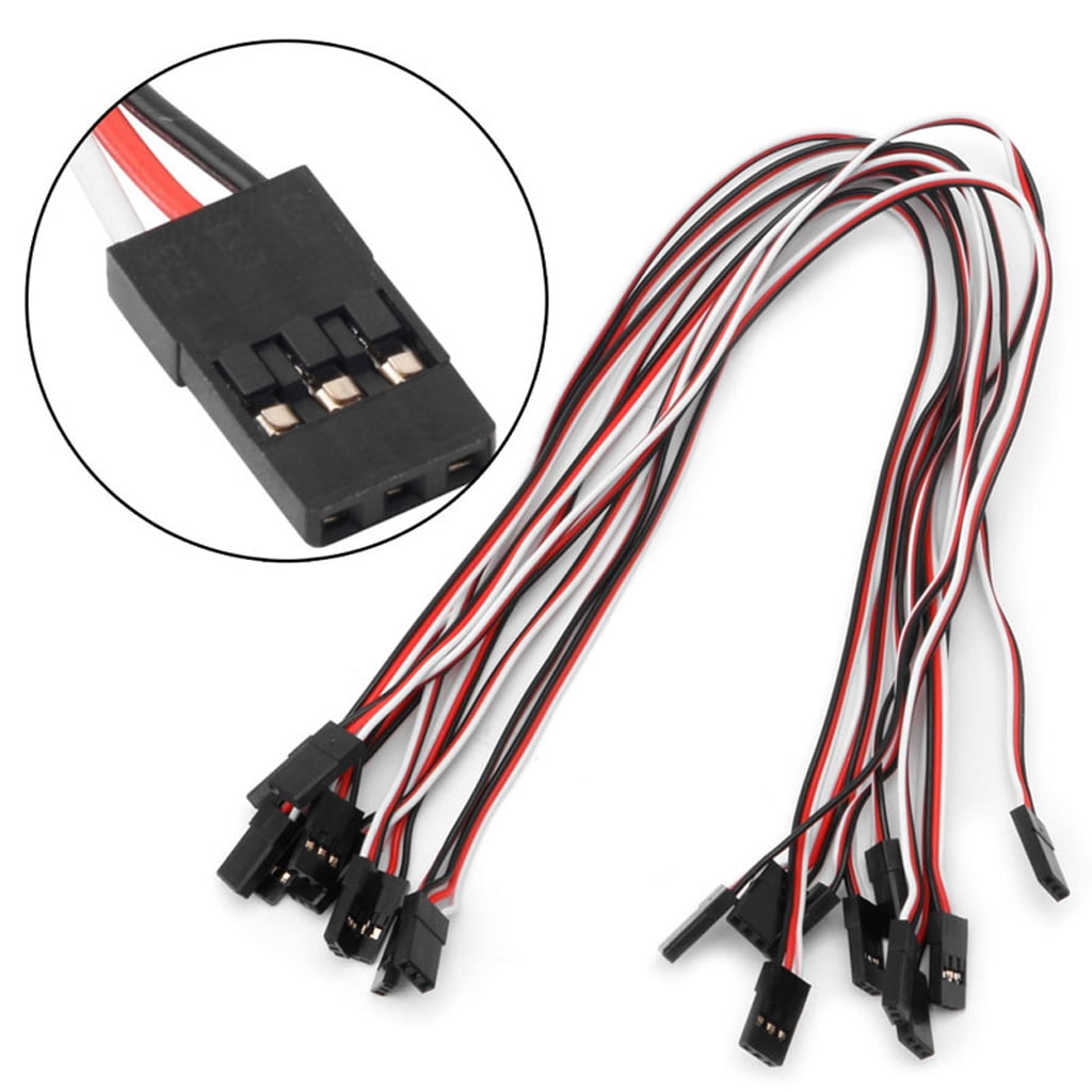 Milue 10pcs 10cm Quadcopter Extension Servo Lead Futaba JR Male To Male ...