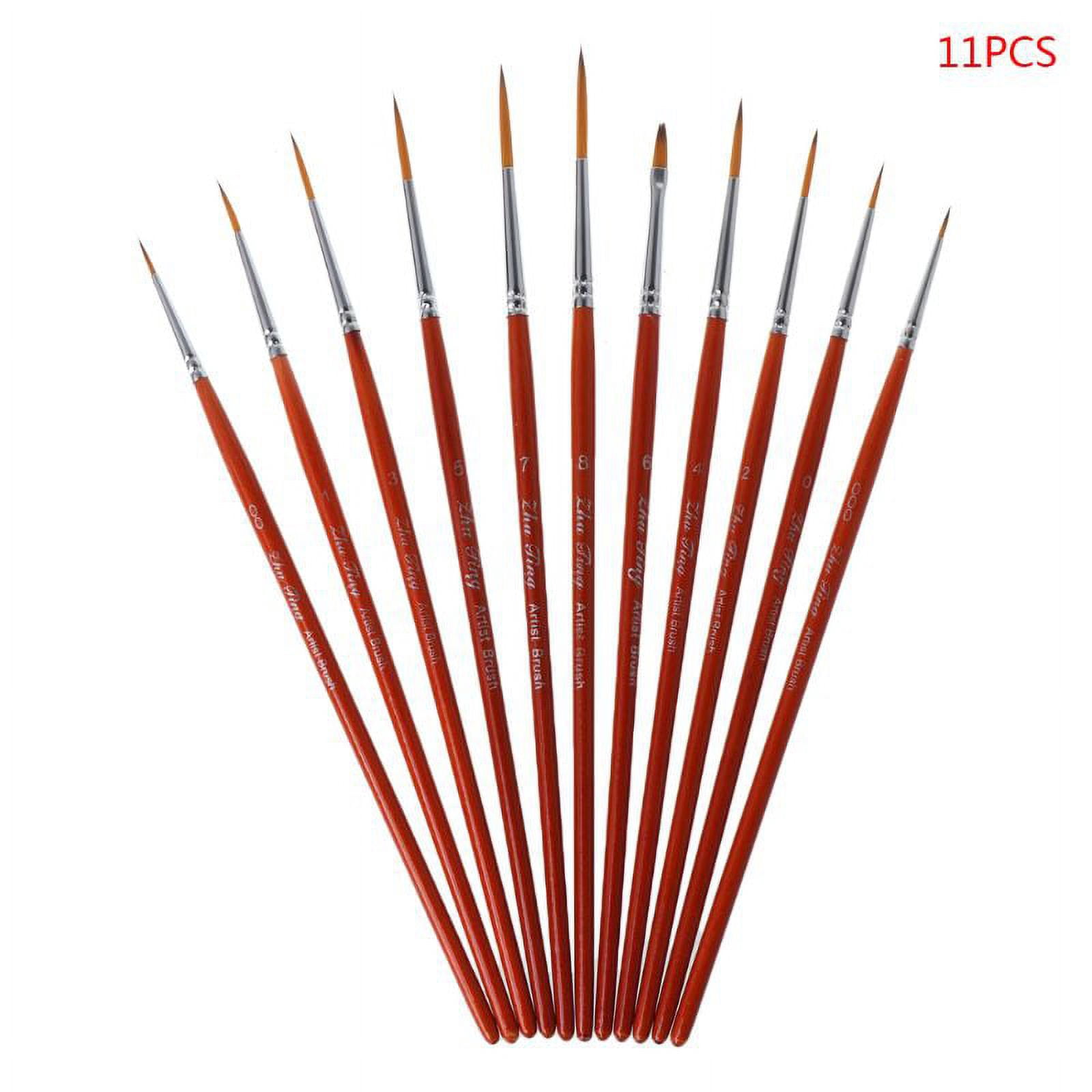 Milue 11pcs/set Professional Detail Paint Brush Fine Pointed Tip ...