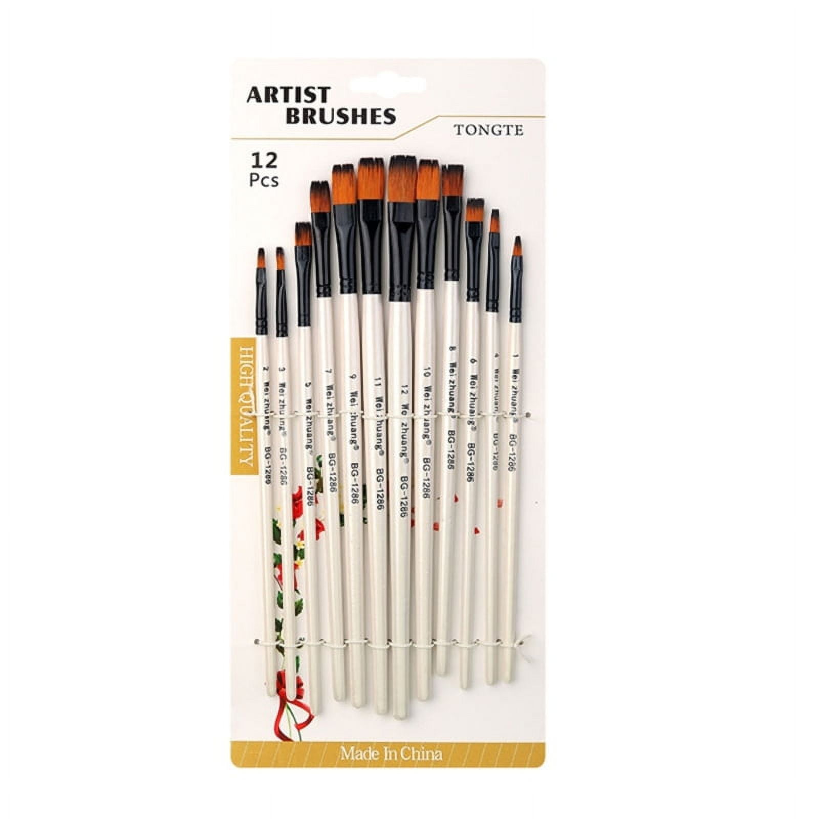 Milue 12PCS Portable Paint Brush for Beginner Watercolor Gouache ...