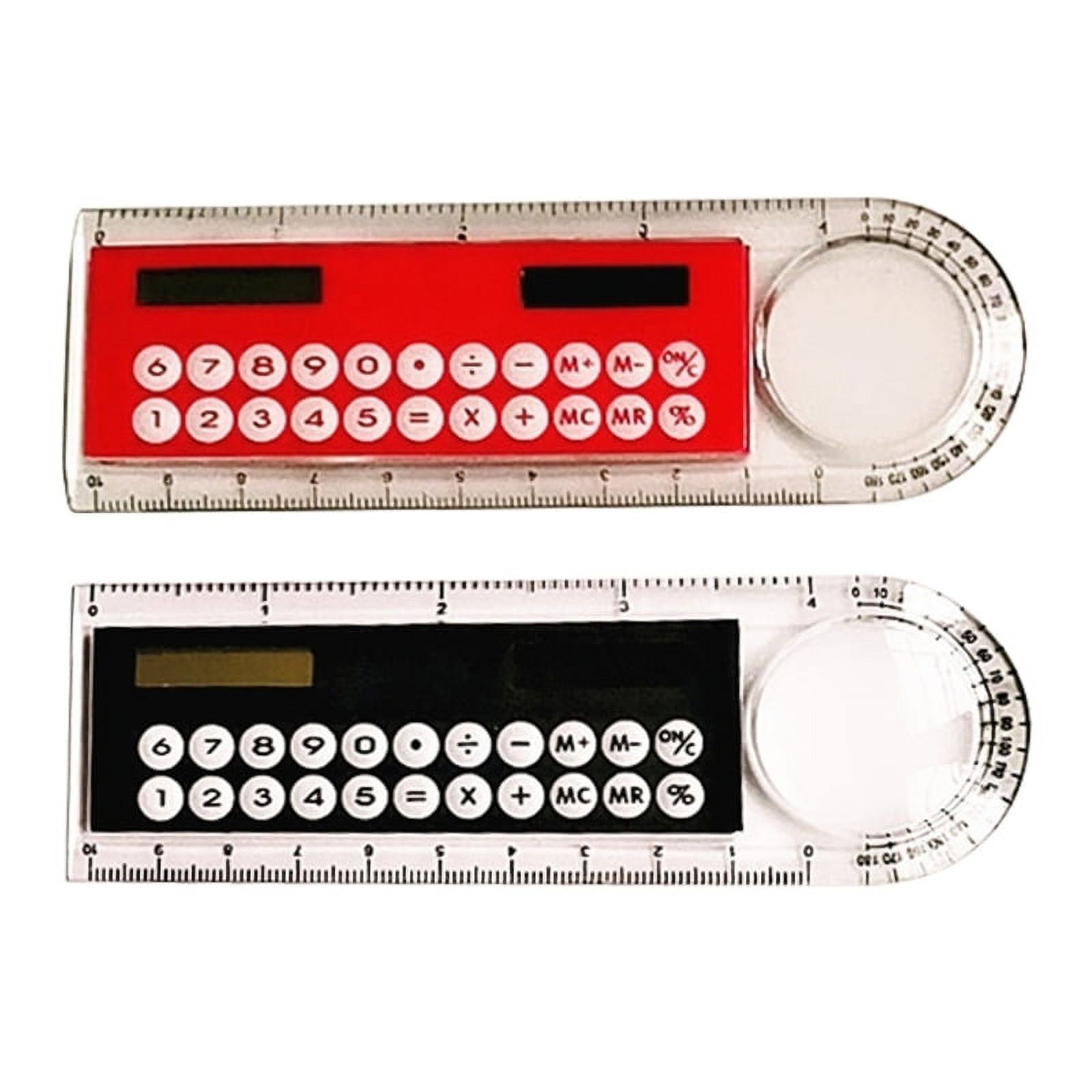 Milue 2 Pcs 4-in-1 Designed Calculator with Ruler, Magnifier and ...