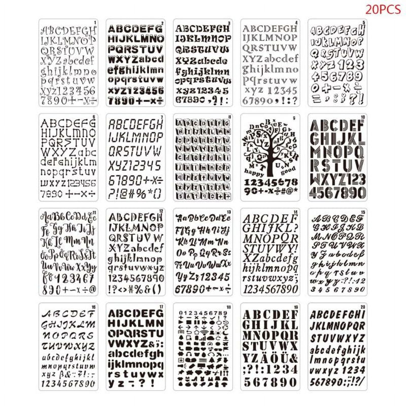 Milue 20pcs/set Letter Alphabet Number Stencil DIY Drawing Template ...