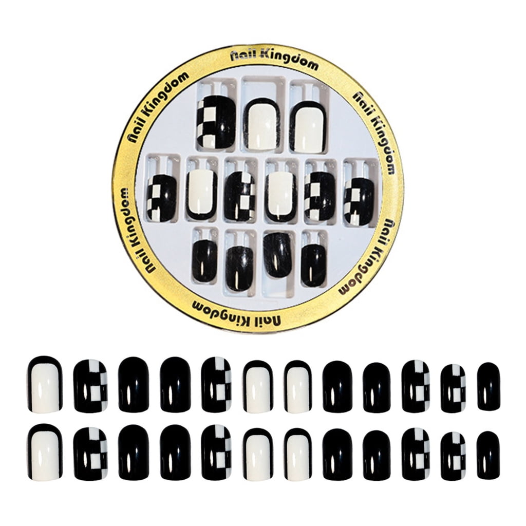 Milue 24 Pack Short Detachable Finished Fingernails Wearable False ...