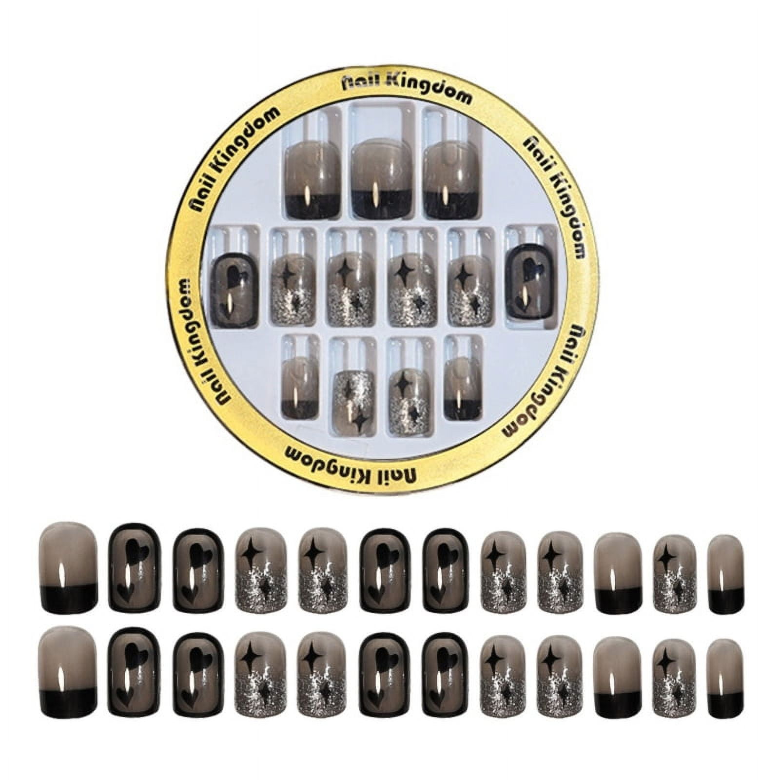Milue 24 Pack Short Detachable Finished Fingernails Wearable False ...