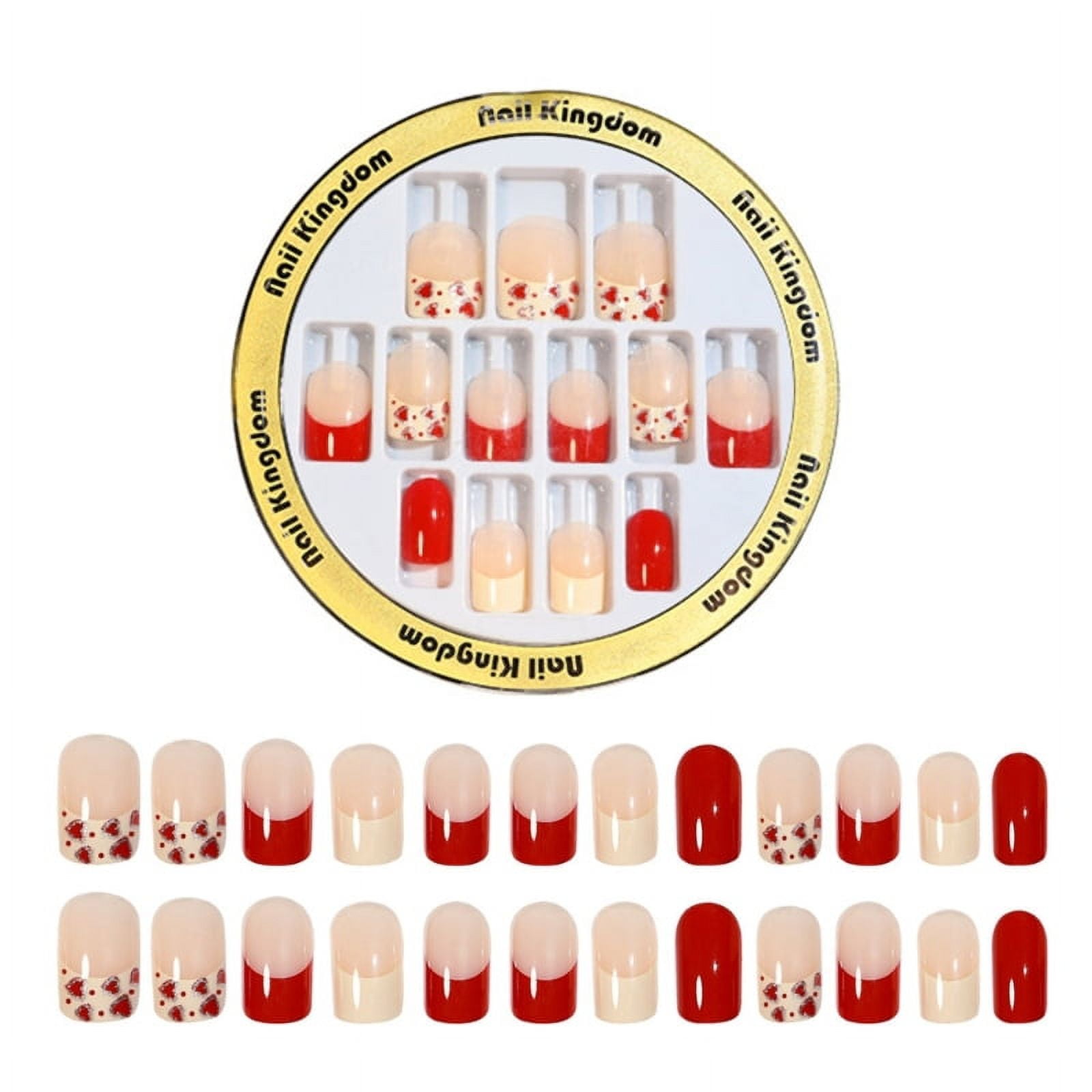 Milue 24 Pack Short Detachable Finished Fingernails Wearable False ...