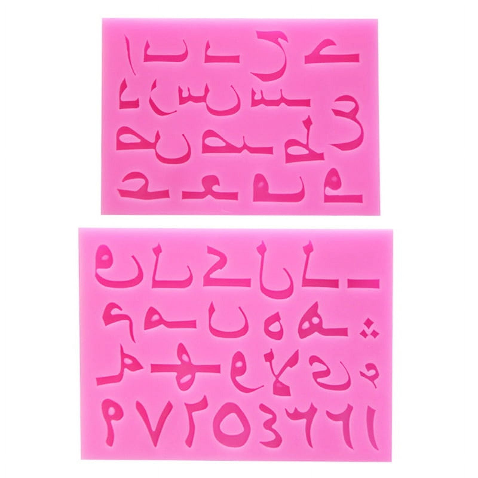 Milue 2Pcs Silicone Arabic Letters Alphabet Number Resin Casting Mold ...