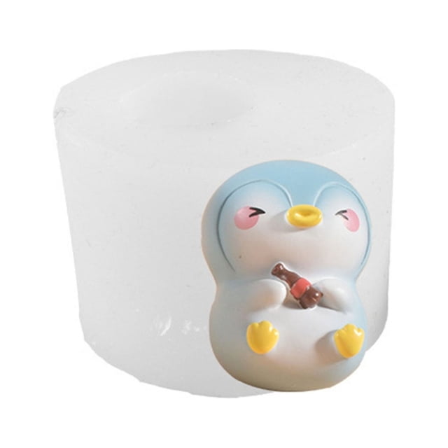 Milue 3D Cute Penguin Shape Candle Silicone Mold Gypsum Epoxy Resin ...