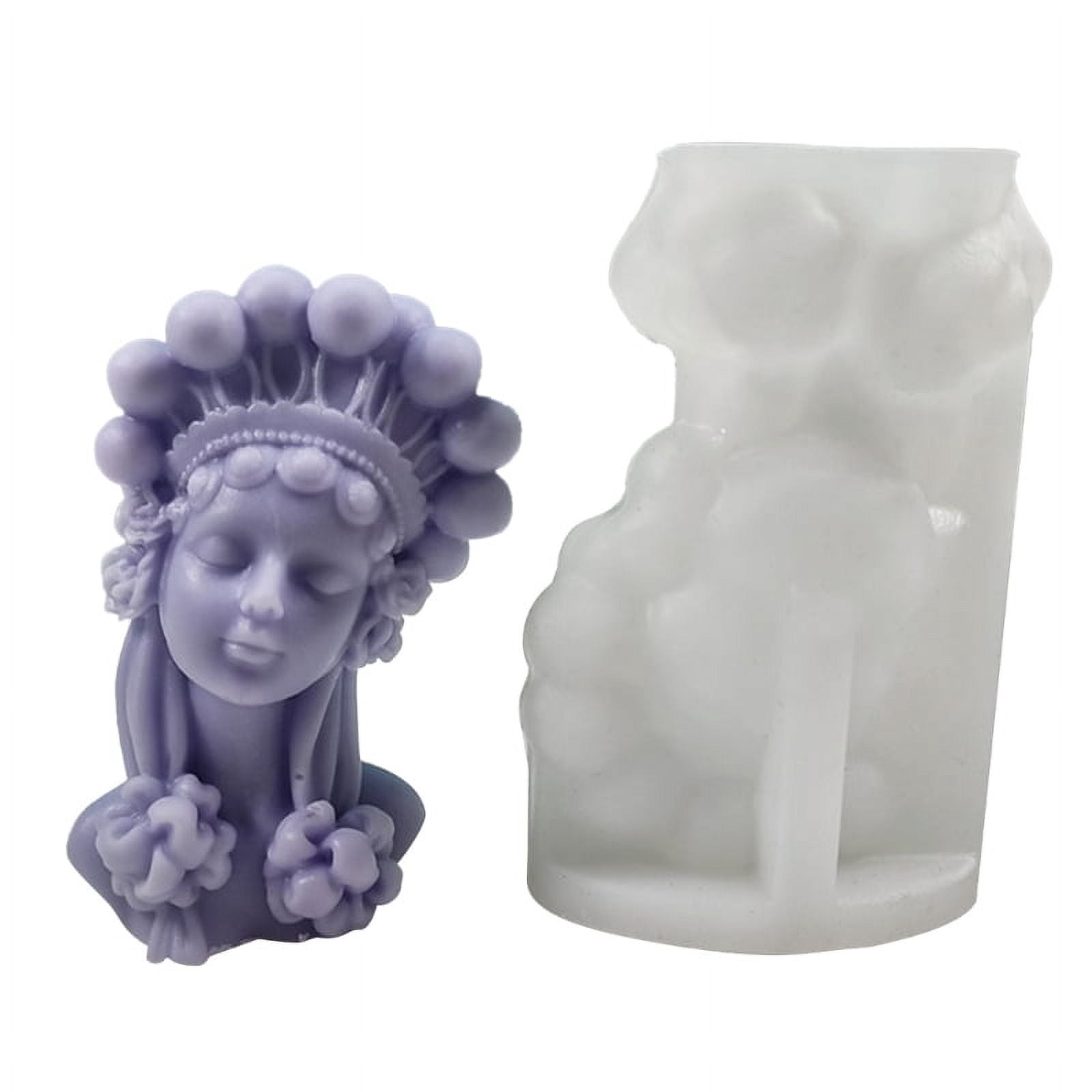 Milue 3D Large Pretty Girl Epoxy Mold Making Soap Melt Resin Crafts ...
