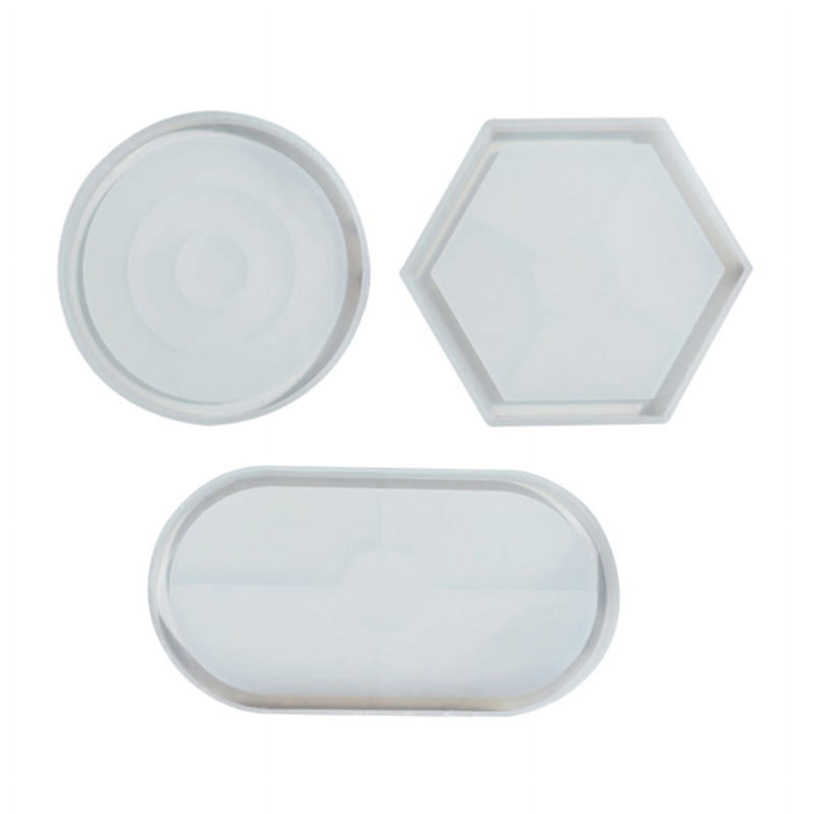 Milue 3Pcs Epoxy Hexagonal Oval Round Storage Tray Molds Fruit Storage ...