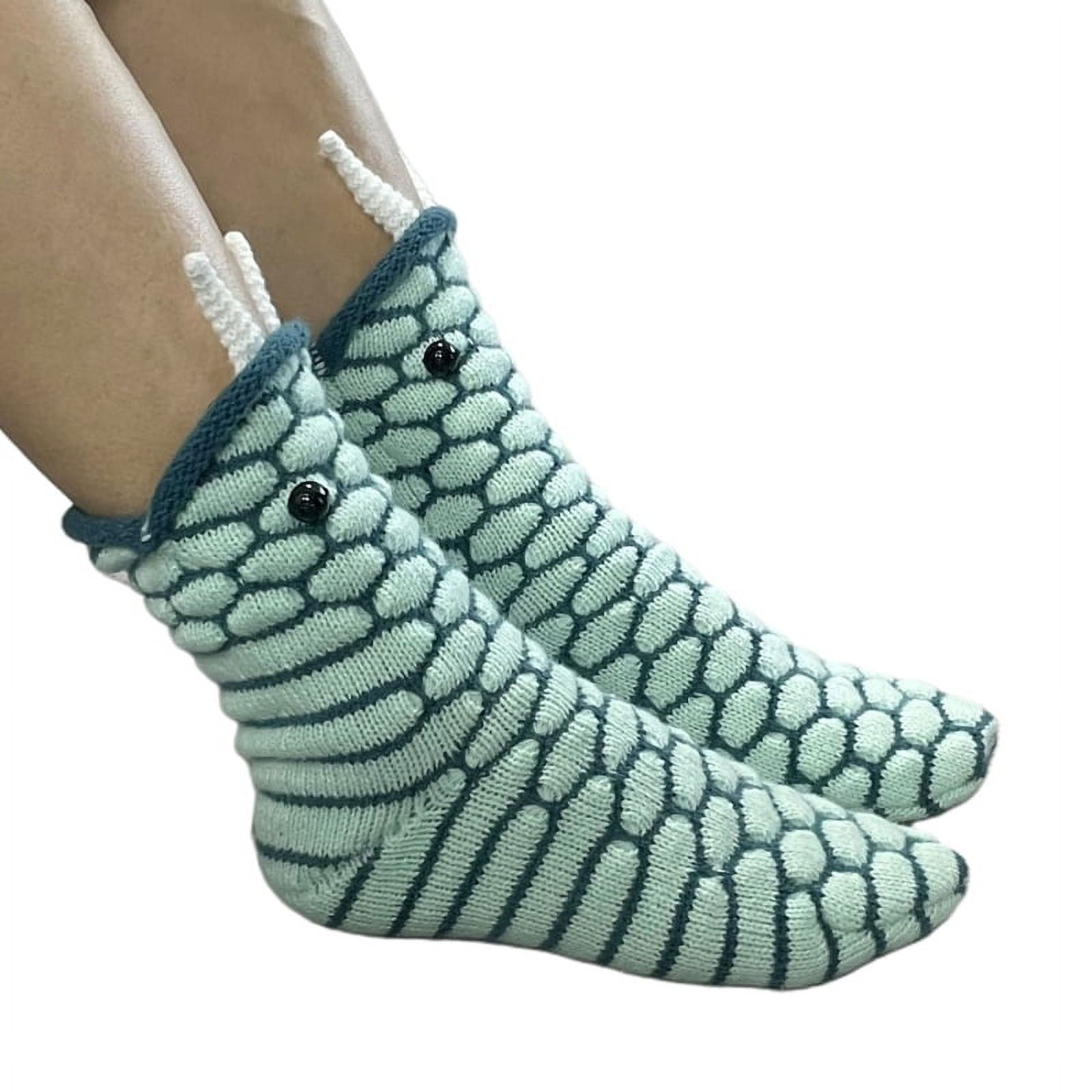 Milue 3d Snake Knitted Crew Socks Women Men Funny Animal Eating Foot ...