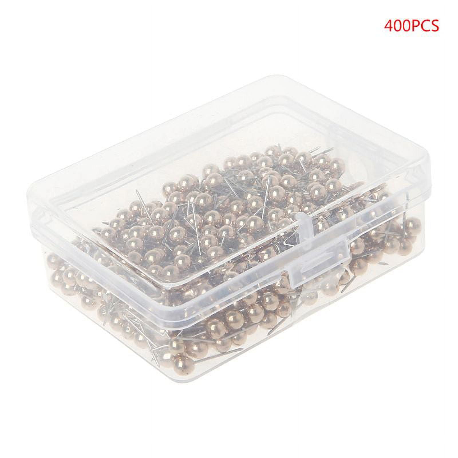 Milue 400pcs Round Plastic for Head Steel Point Push Pins Map Thumb ...