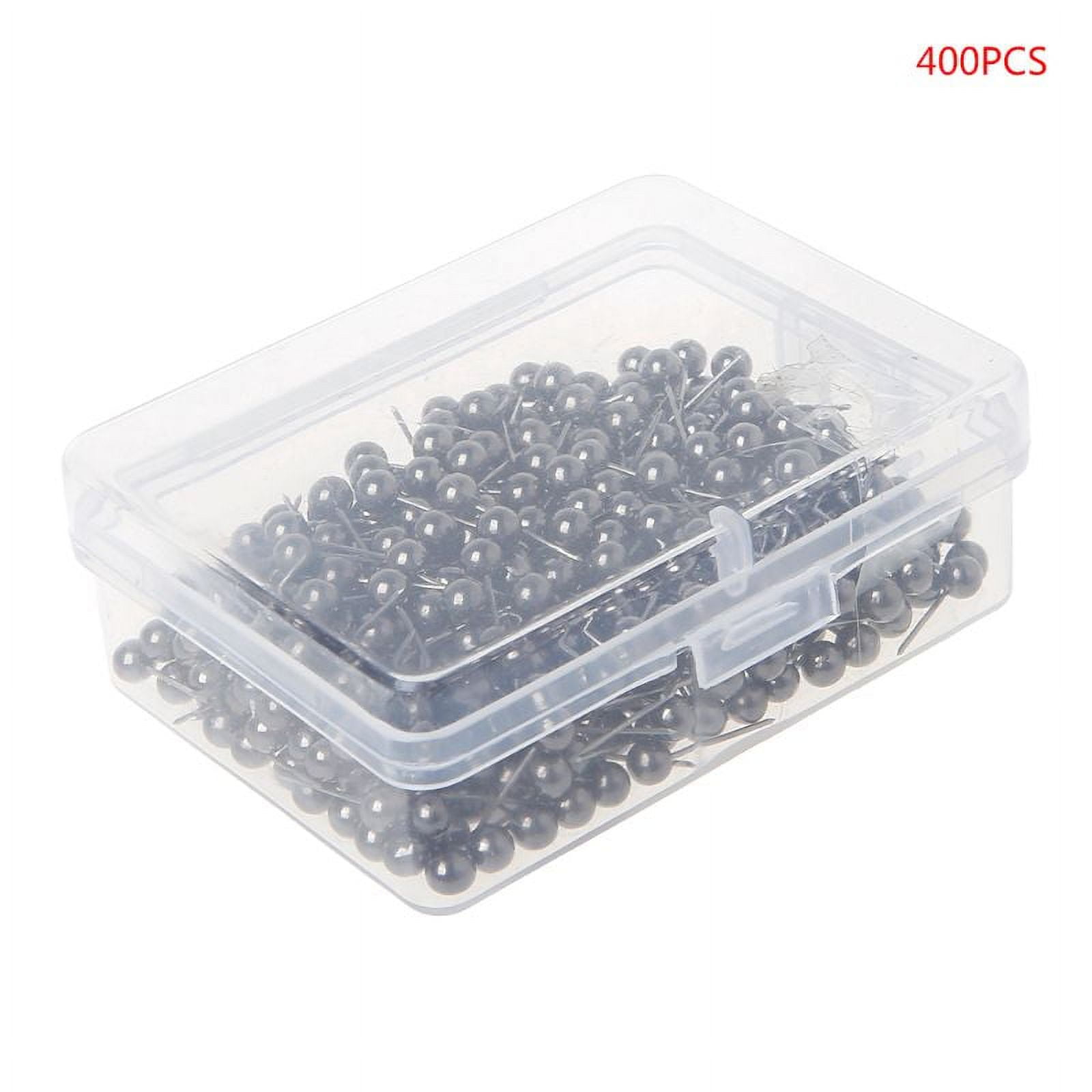 Milue 400pcs Round Plastic for Head Steel Point Push Pins Map Thumb ...