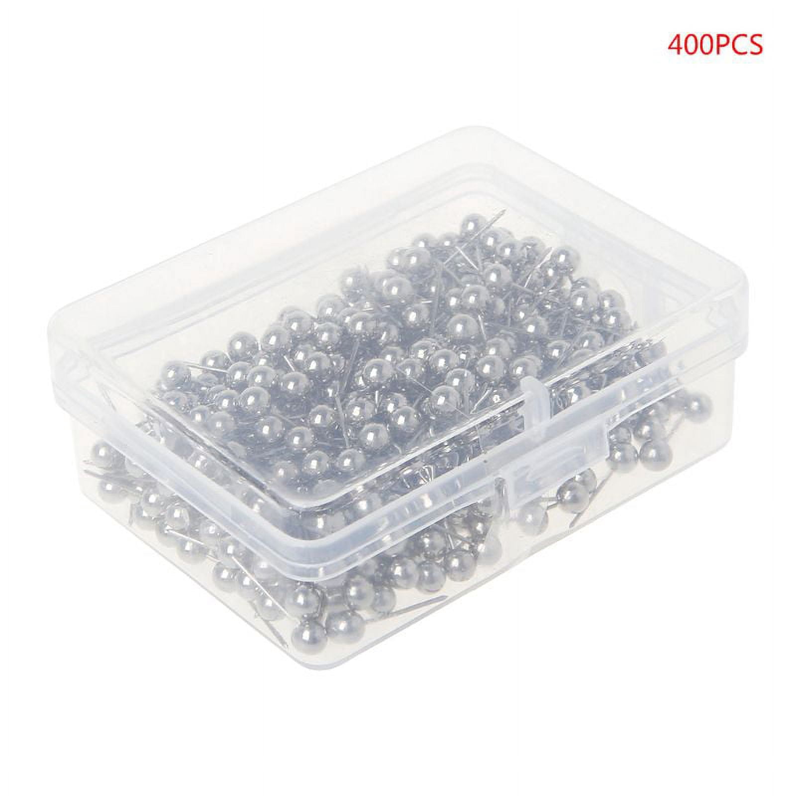 Milue 400pcs Round Plastic for Head Steel Point Push Pins Map Thumb ...