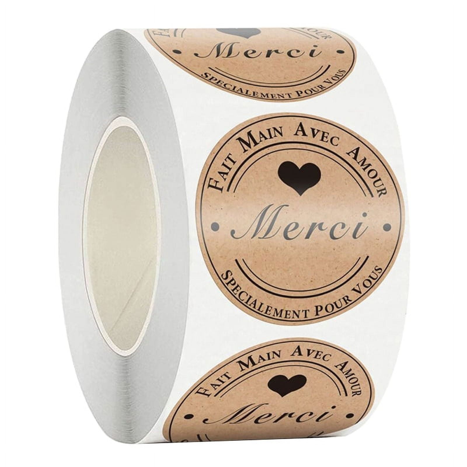 Milue 500 Pieces Thank You Labels Round Wrapping Stickers for Greeting ...