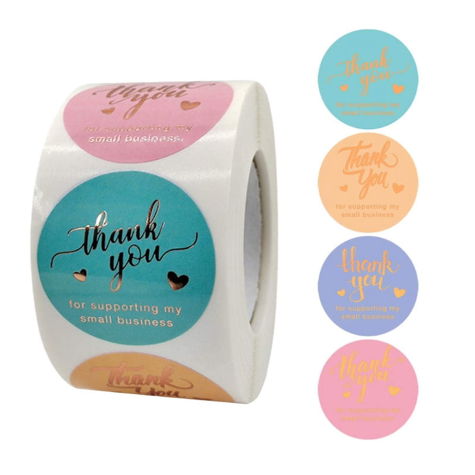 Milue 500 Pieces/roll Thank You Self-adhesive Stickers for Party Favors ...