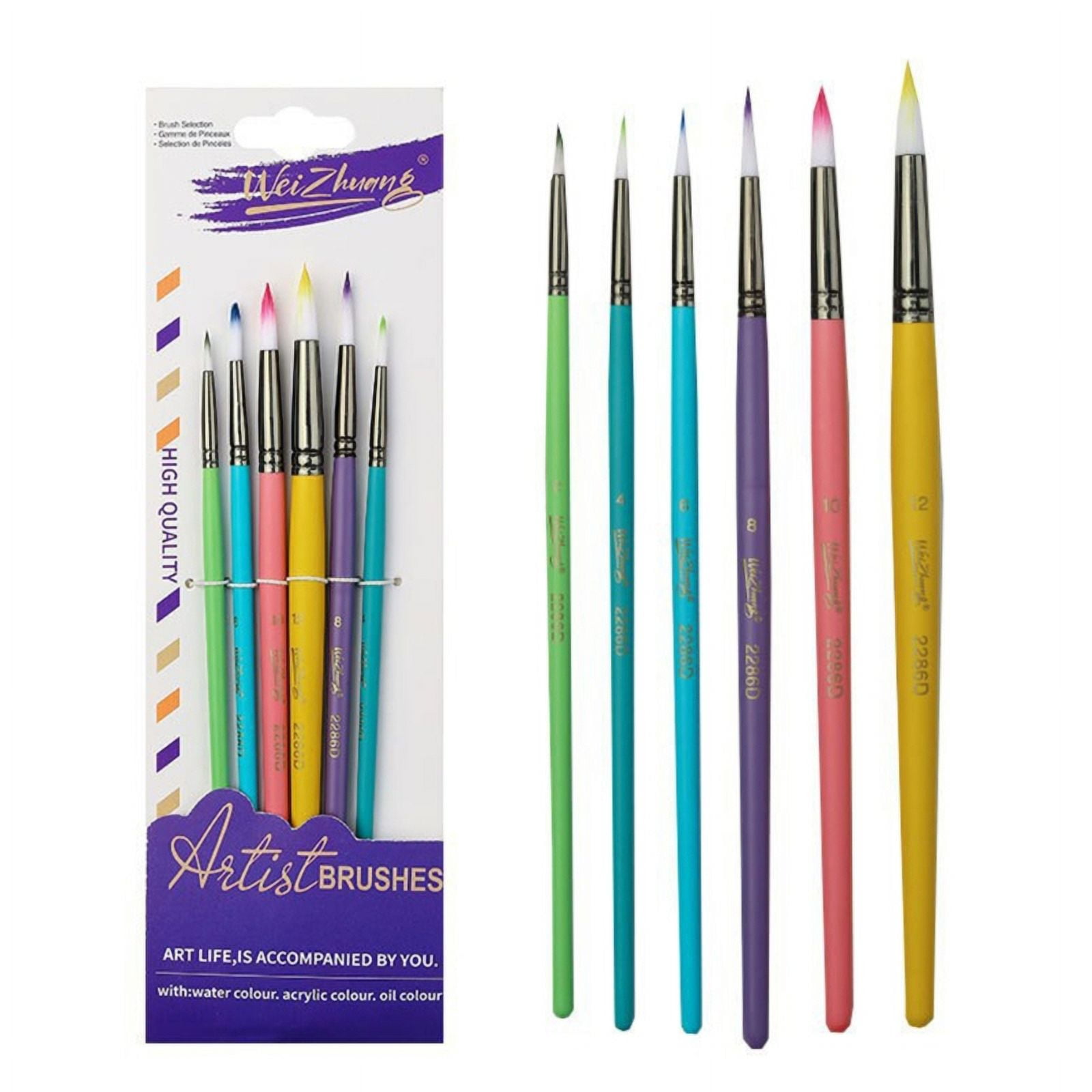 Milue 6 Pieces Watercolor Painting Brushes Artist Paintbrushes for ...