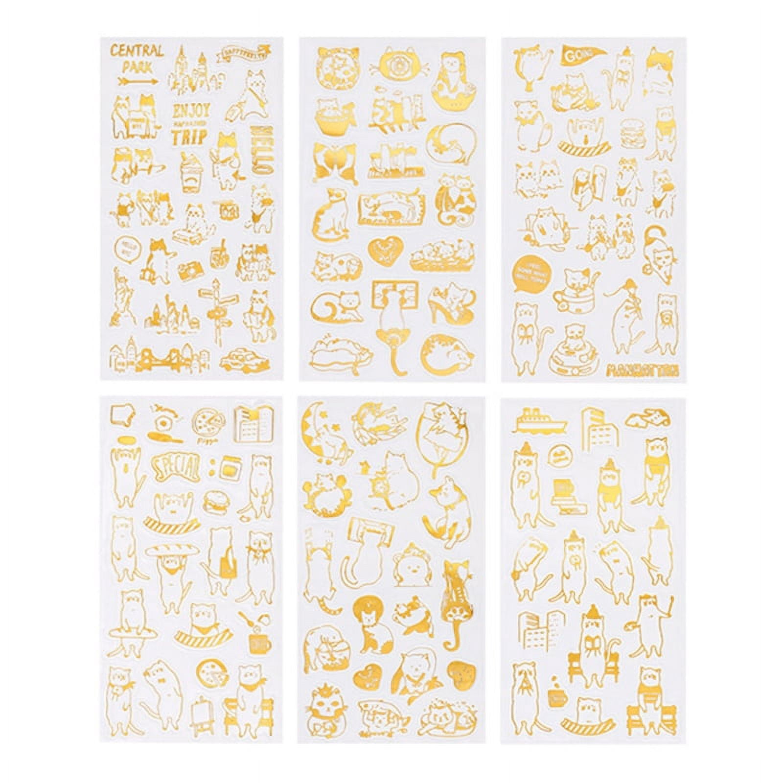 Milue 6 Sheets UV Epoxy Resin Filling Material Cute Cats Stickers Resin ...