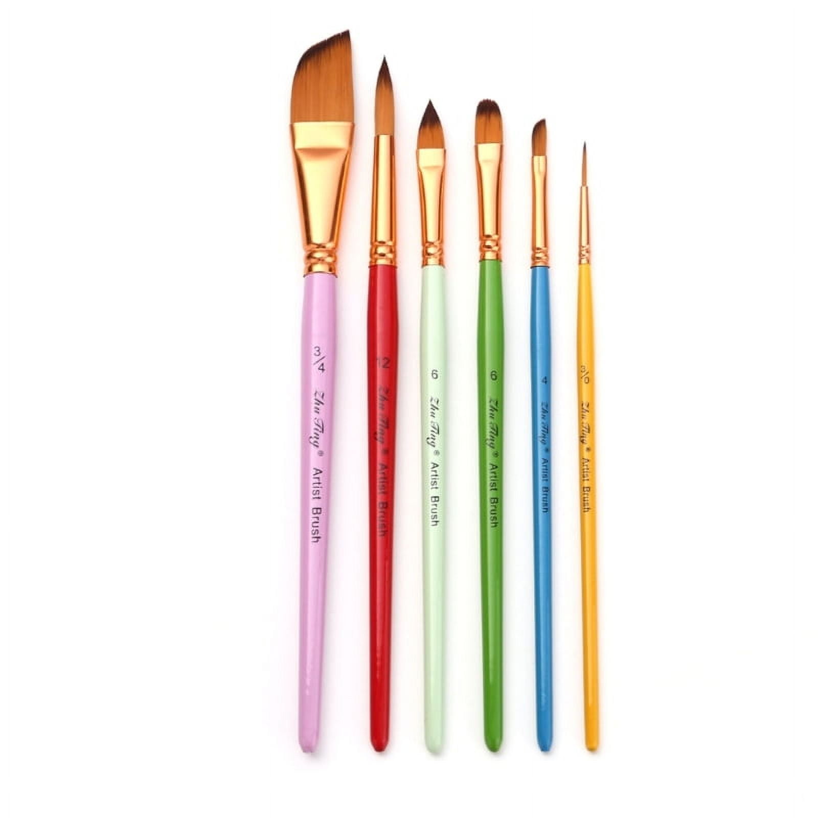 Milue 6PCS Portable Paint Brush for Beginner Watercolor Gouache ...