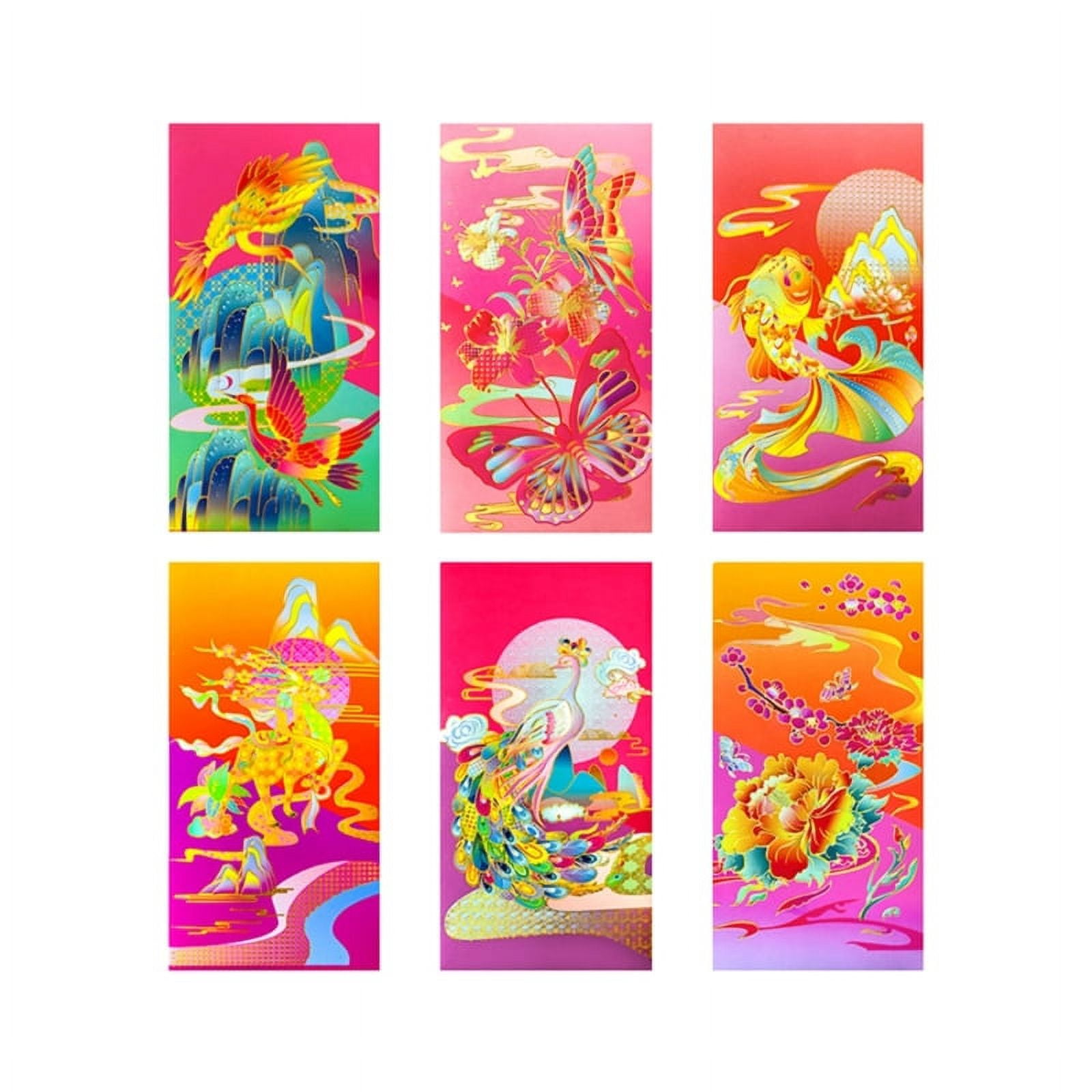 Milue 6Pcs Red Envelopes 2024 Chinese Dragon Year Spring Festival Money ...