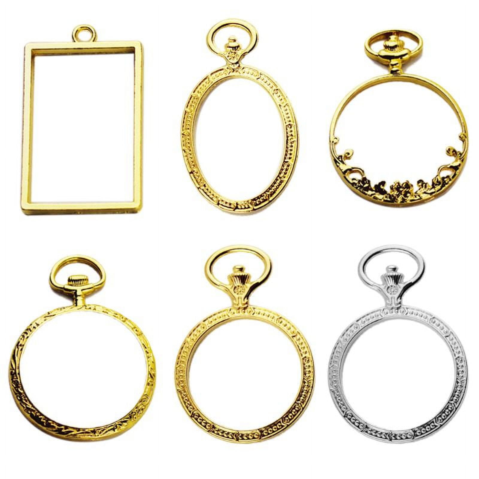 Milue 6x/Set Pocket Watch Frame Pendant Bezel Setting Frame with Loop ...