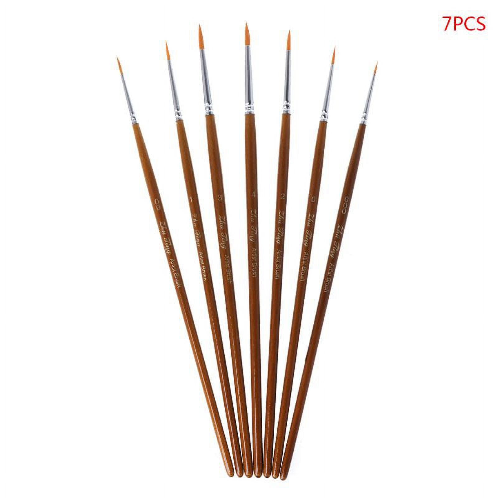 Milue 7pcs/set Professional Detail Paint Brush Fine Pointed Tip ...