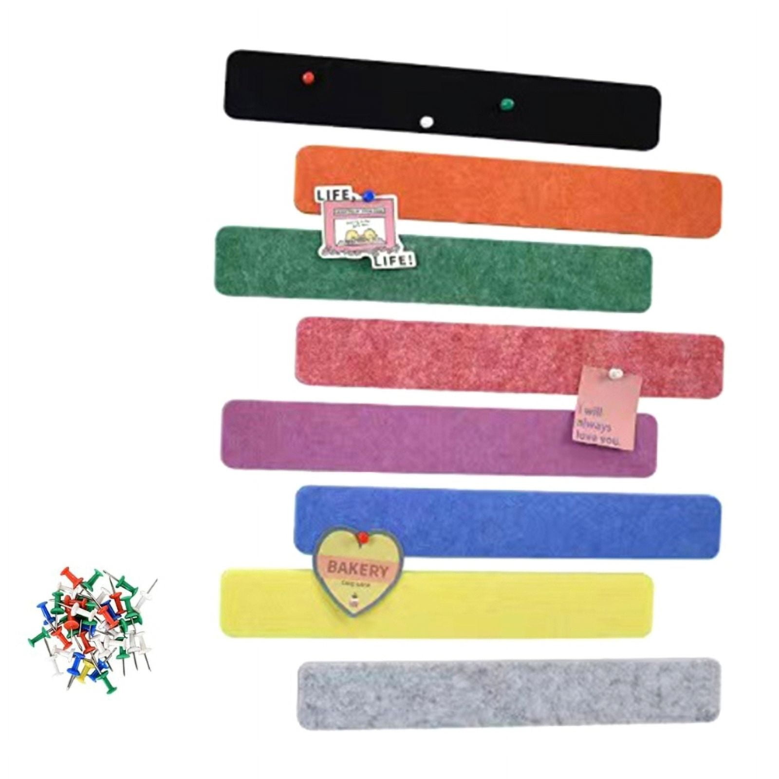 Milue 8 Pcs/Set Felt Pin Board Bar Strips Memo Notice Boards Bulletin ...