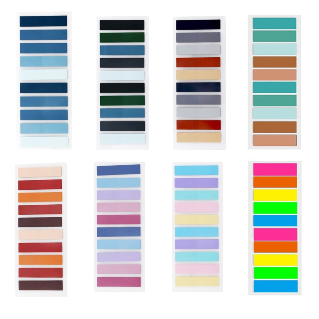 Milue 80 Color Writable Sticky Tabs, Color Page Marker Transparent ...