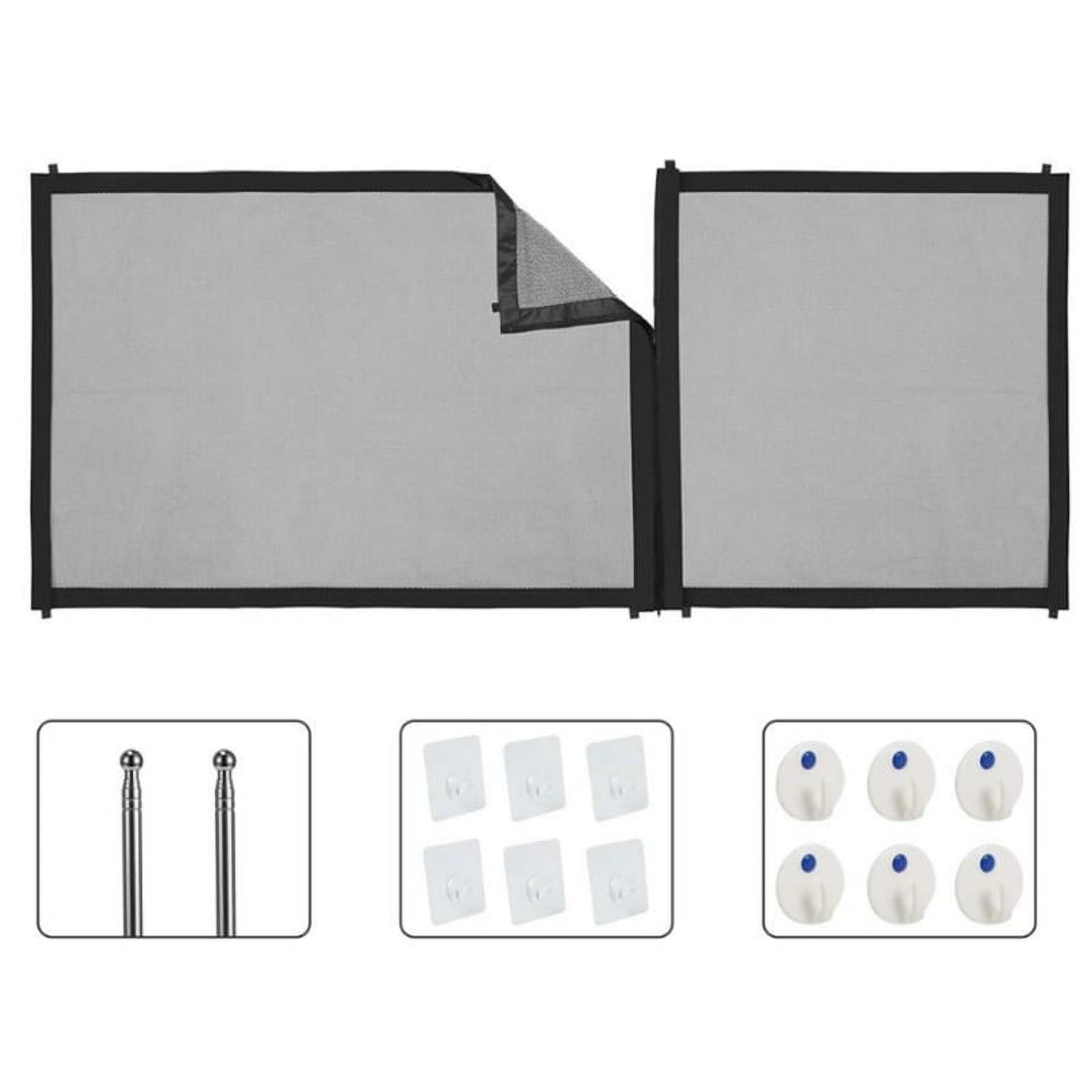 Milue 82.6-inch Wide Mesh Dog Gate Zipper Design 3-Sizes-in-1 Puppy ...