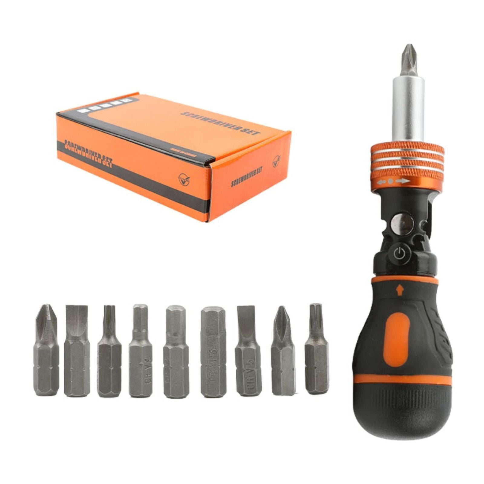 Milue 9 in 1 Ratchet Screwdriver Set Multi-bit Ratchet Screw Driver ...