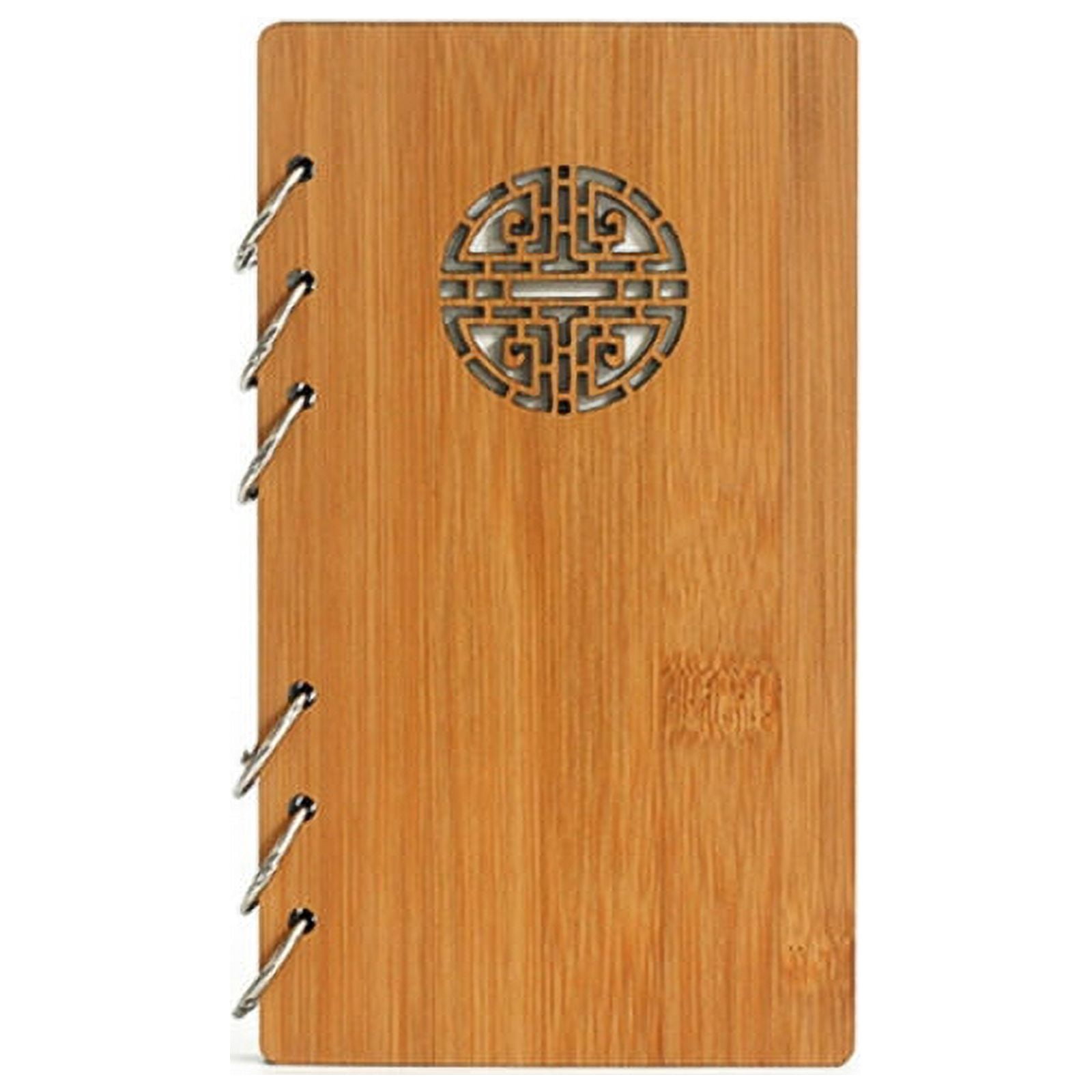 Milue A6 Loose-leaf Notebook Stationery Hollow Wood Cover Notepad ...