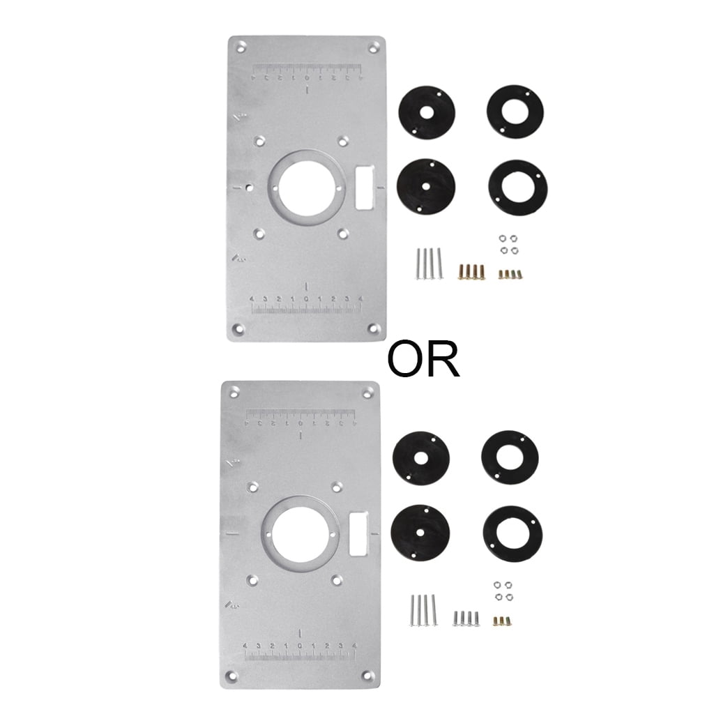 Milue Aluminum Router Table Insert Plate for w/ 4 Rings Screws For ...
