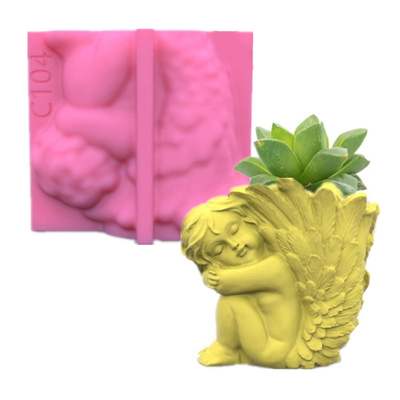 Milue Angel Flower Pot Mold Silicone Plants Flowers Planter Mould ...