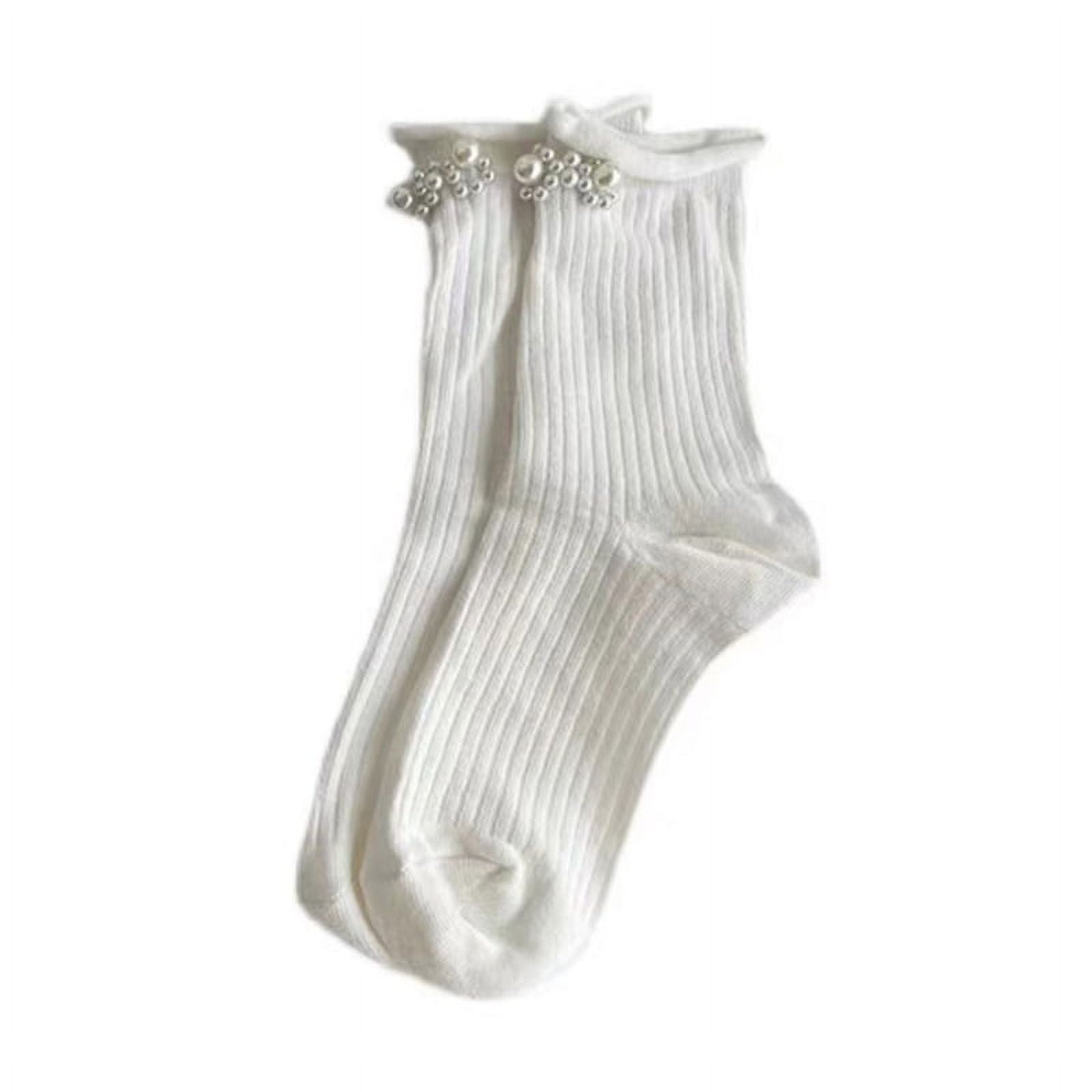 Milue Ankle Dress Socks Japanese Sweet Pearls Crew Socks JK Uniform ...
